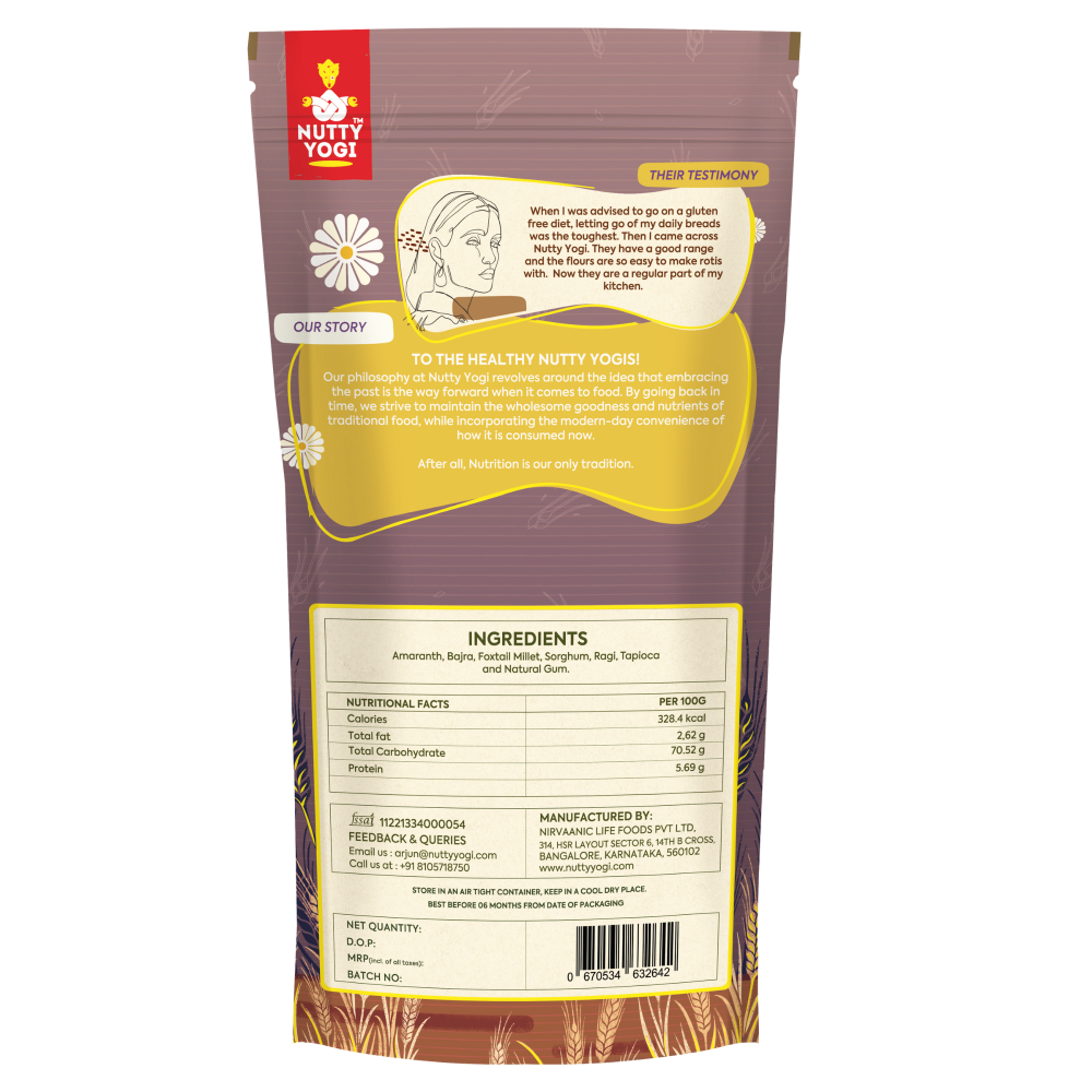 Buy Gluten- Free Multi Millet Flour in Online from Nutty Yogi