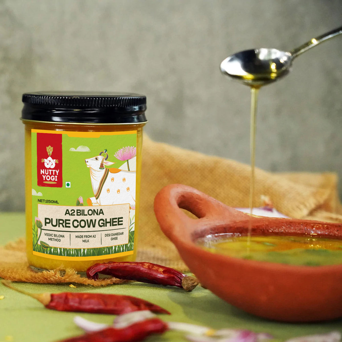 Buy Organic And The Best A2 Cow Ghee In India From Nutty Yogi