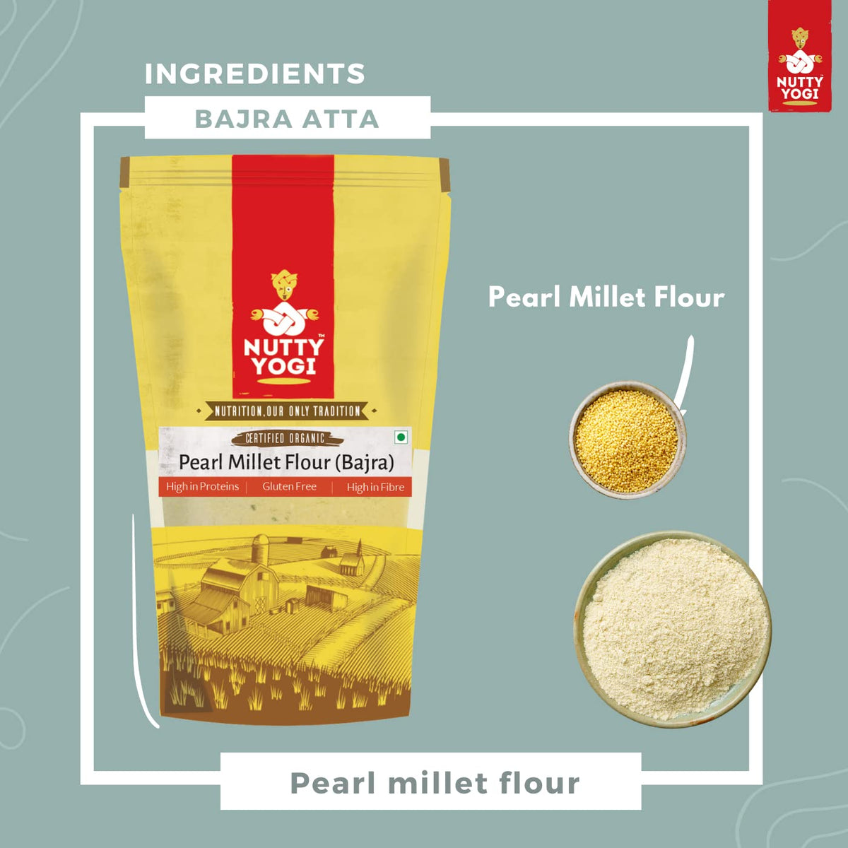 Best And Organic Healthy Bajra Flour From Nutty Yogi