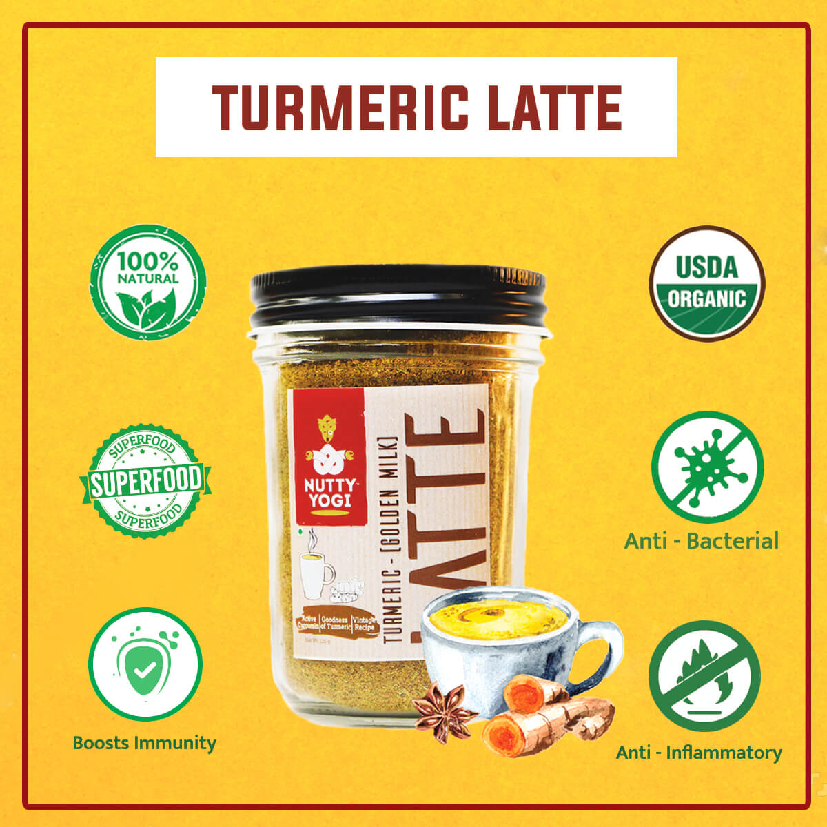 Buy Turmeric Latte Online - Nutty Yogi