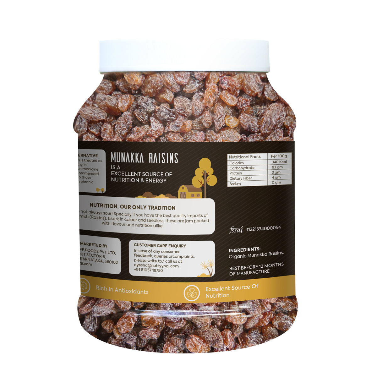 Nutty Yogi Munakka Raisin 1.4kgs Jar| Afghani | Abjos | King Size | (G