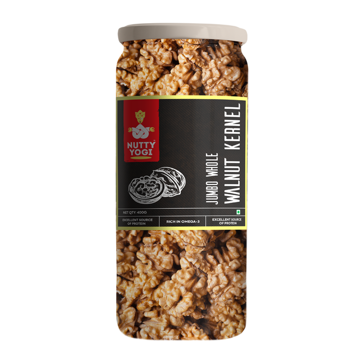 Nutty Yogi Walnuts Jar 400g| Premium Akrot Giri | Rich in Protein & Ir